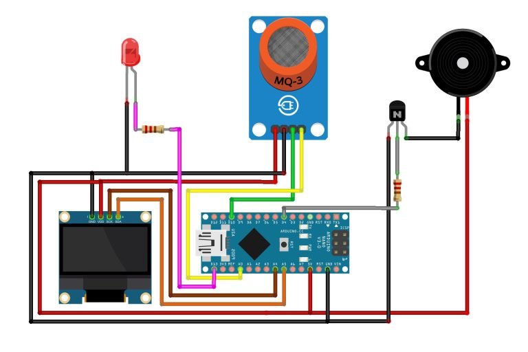 Arduino Breathalyzer Using Mq3 Alcohol Detection Sensor And Ssd1306 Oled Display