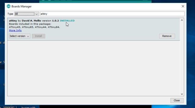 Program Attiny85 Using Arduino Ide Burn Bootloader Board Installation And Led Blink Example