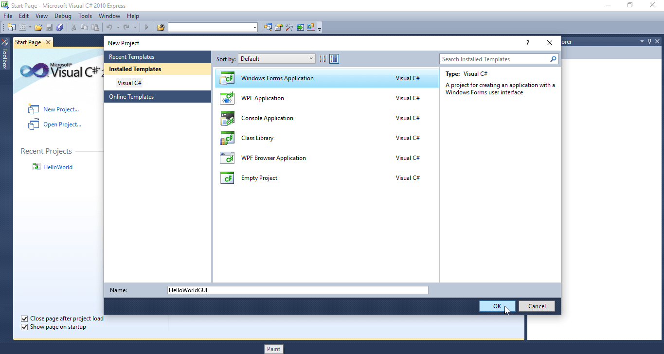 C Windows Forms Application How To Create First Window Form Application In C