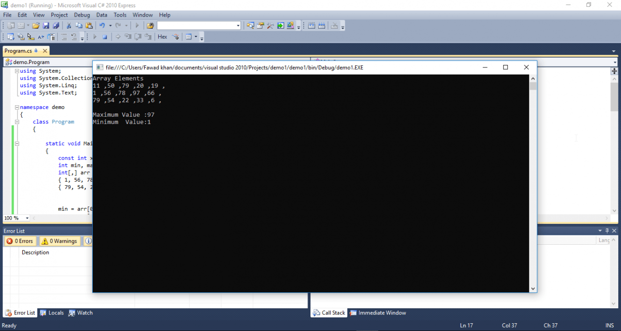C Multidimensional Array And Jagged Array With Examples